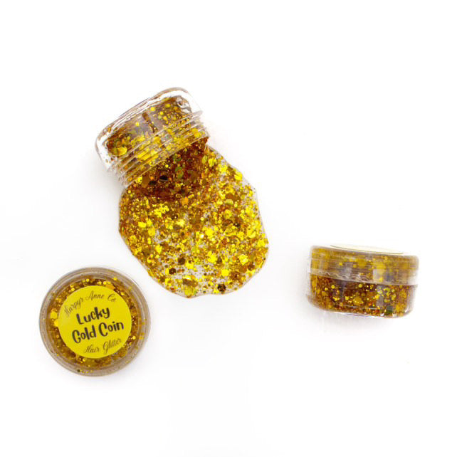 Lucky Gold Coin Hair Glitter Gel – Nova + Rosie Accessories