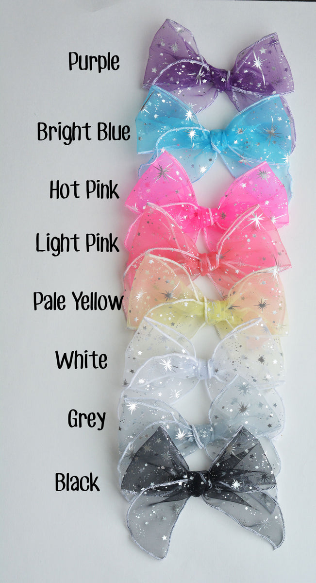 Sheer Sparkle Bows (Multiple sizes, 8 colors). – Nova + Rosie Accessories